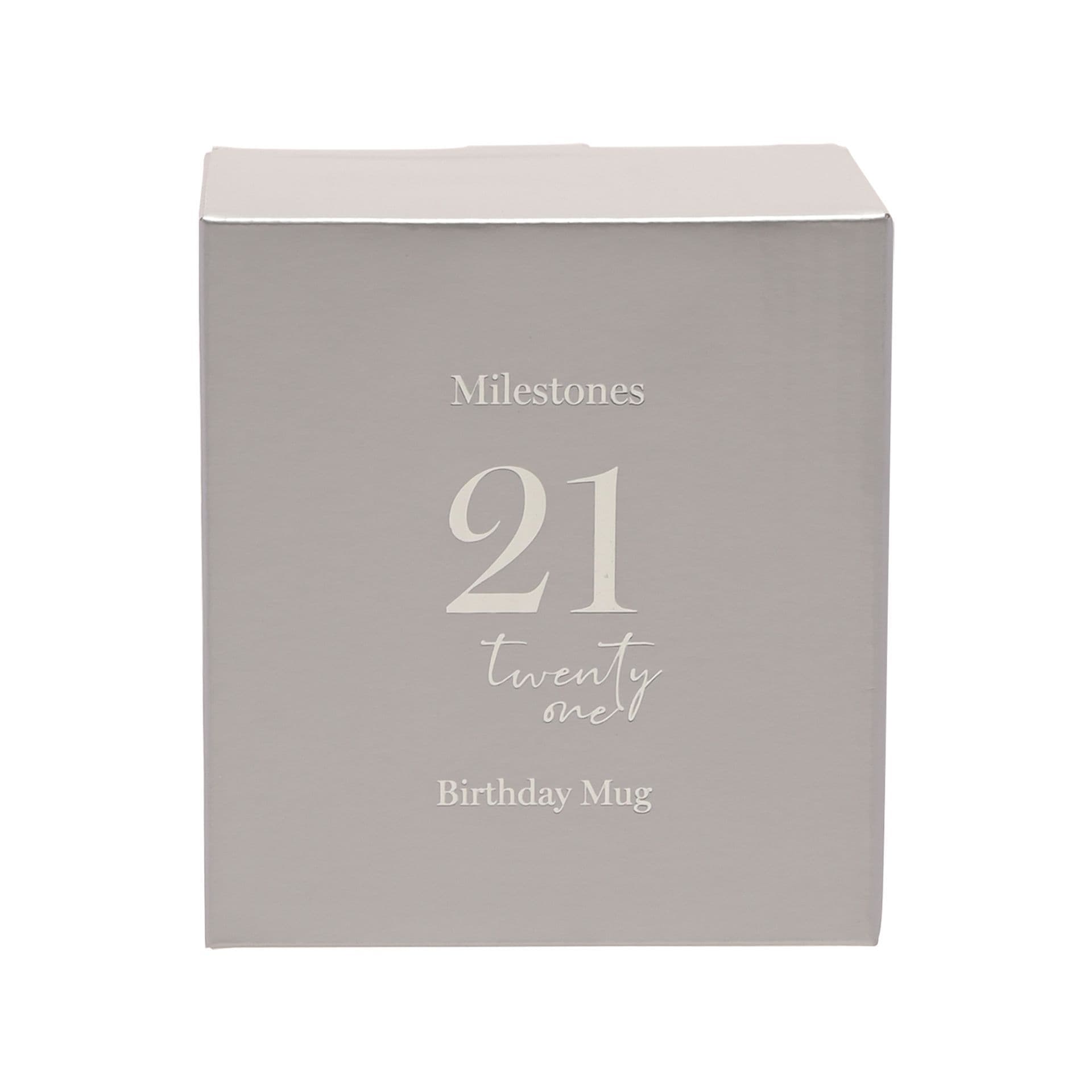 21st Birthday White Mug With Silver 21 In Gift Box. 21st birthday gift ...