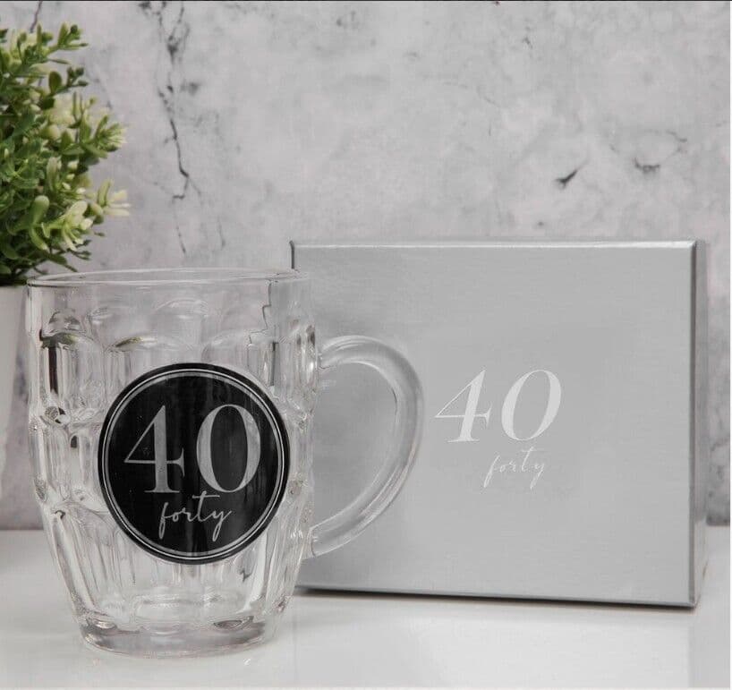 40th Birthday Retro Style Old Fashioned Beer Tankard Gift in gift box ...