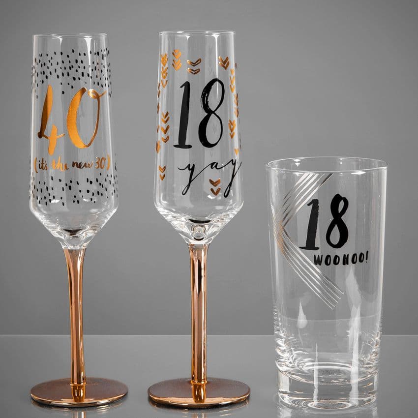 60th Birthday Champagne Flute Glass Gift - Hotchpotch Luxury stylish ...