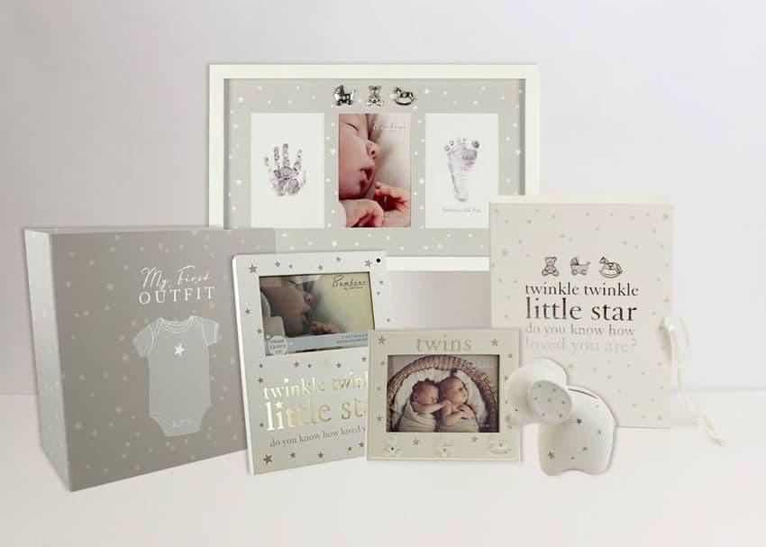 Baby Hand and Foot Print Photo Frame Kit complete with ink pad