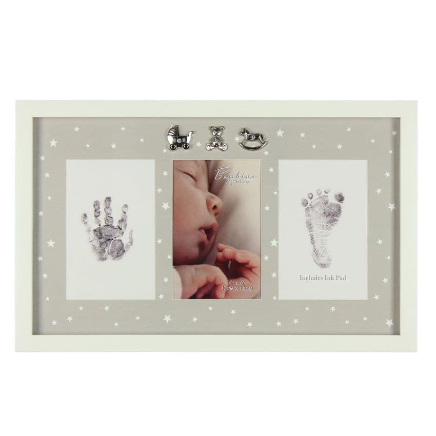 Baby Hand and Foot Print Photo Frame Kit complete with ink pad
