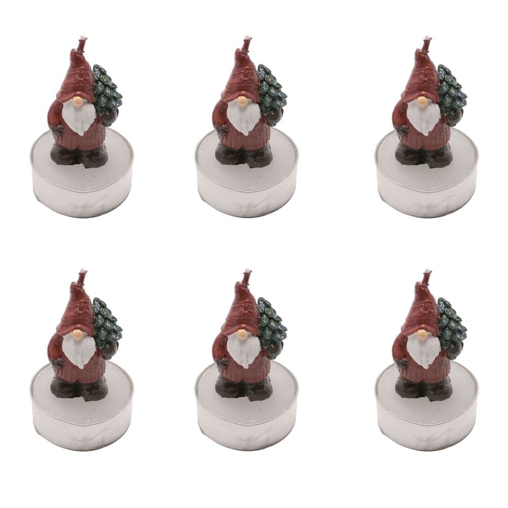 Christmas Candle Tea Lights Set Of 6 Nordic Santa - Santa shaped ...