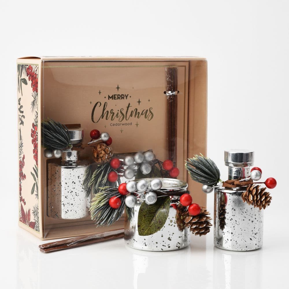 Christmas Reed Diffuser & Scented Candle Home Fragrance Gift Set present