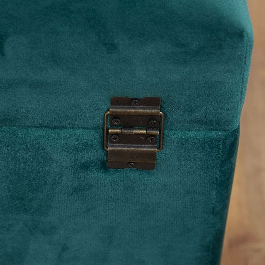 Dark Green Velvet Storage Ottoman Set Of 3 Pretty Upholstered Home ...