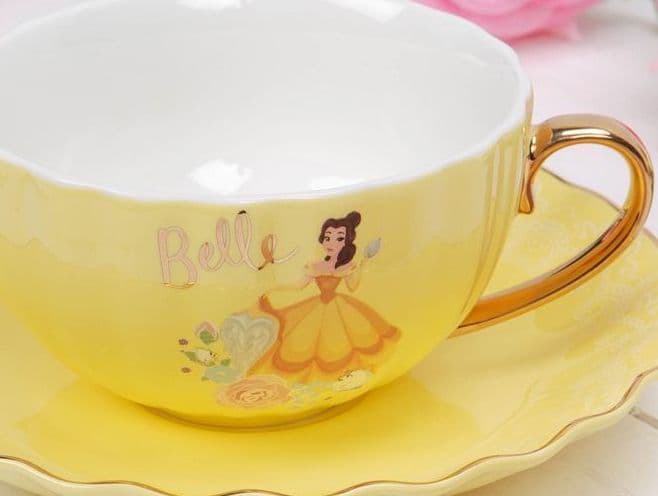 Disney Princess Teacup and Saucer Collectable Gift. Pastel yellow ...