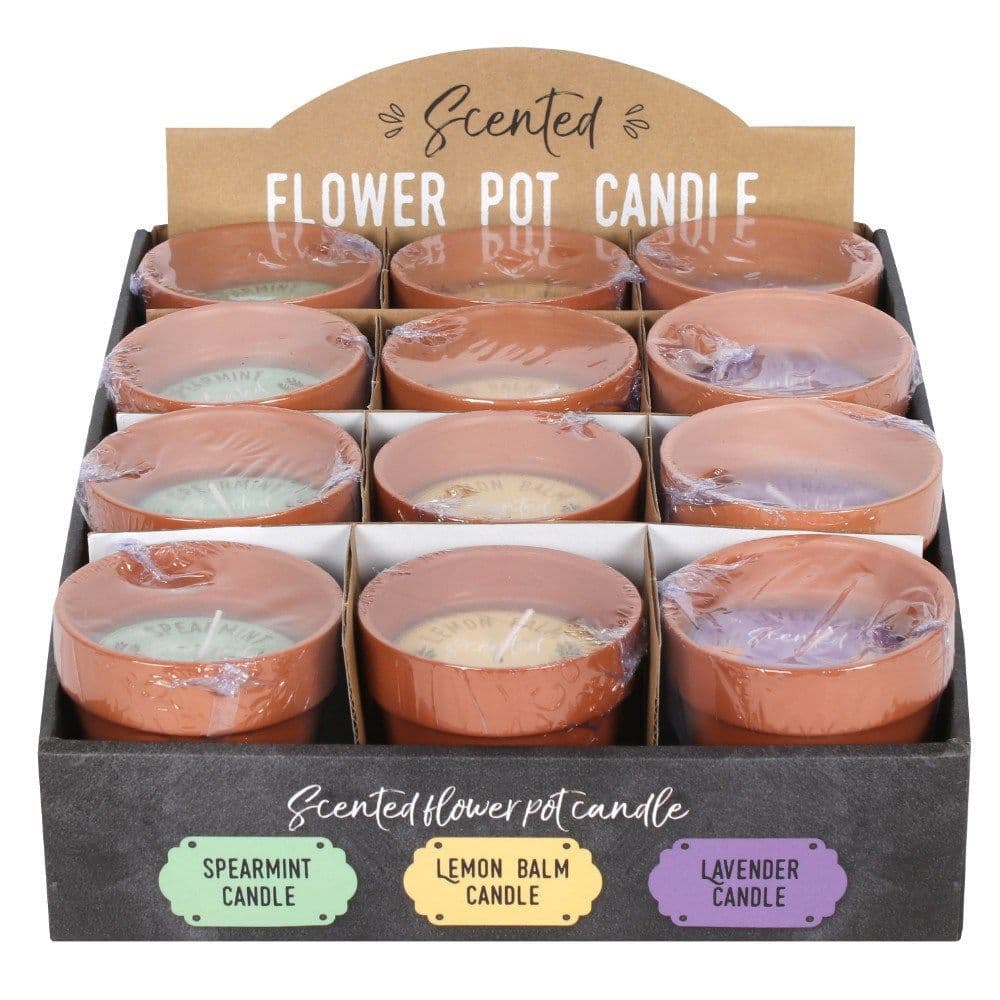 Flower Pot Scented Candle Gift For Gardeners - Lavender, spearmint and ...