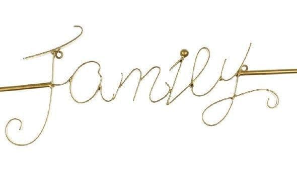 Large Gold Finish Scripted Word Family Wall Art Sculpture Home ...