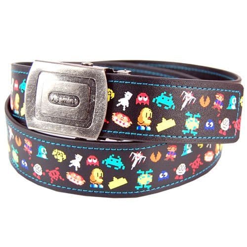 Mens Computer Pixel Character Belt - Space Invader Pacman Retro Gaming ...