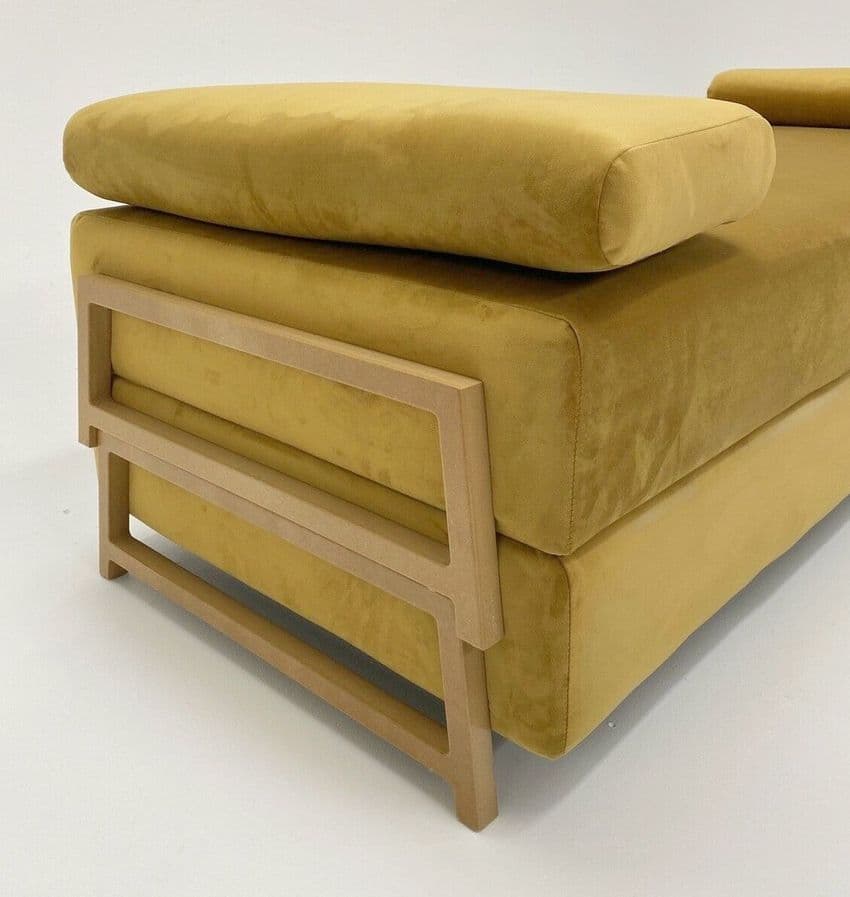 Modern minimalist Day Bed Sofa Contemporary ochre Velvet Settee ...