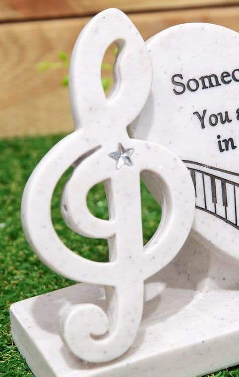 Musical Memorial Stone Grave Garden Ornament Tribute for a musician or ...