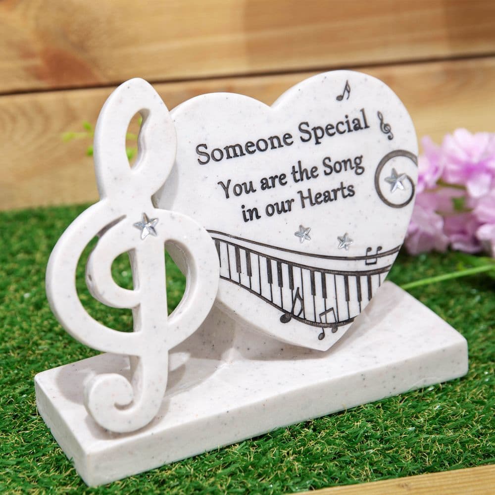 Musical Memorial Stone Grave Garden Ornament Tribute for a musician or ...