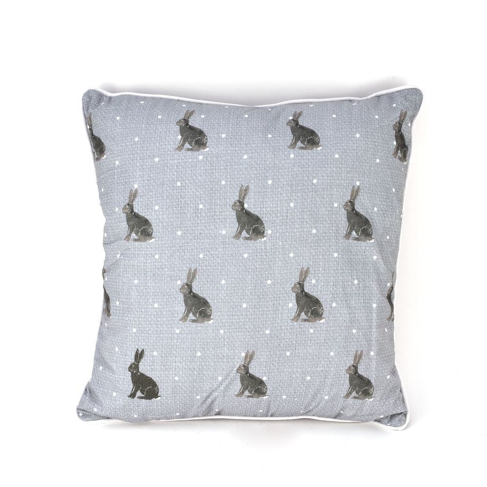 Pale Grey and Cream Printed Rabbit Cushion - countrycore rabbit cushion ...