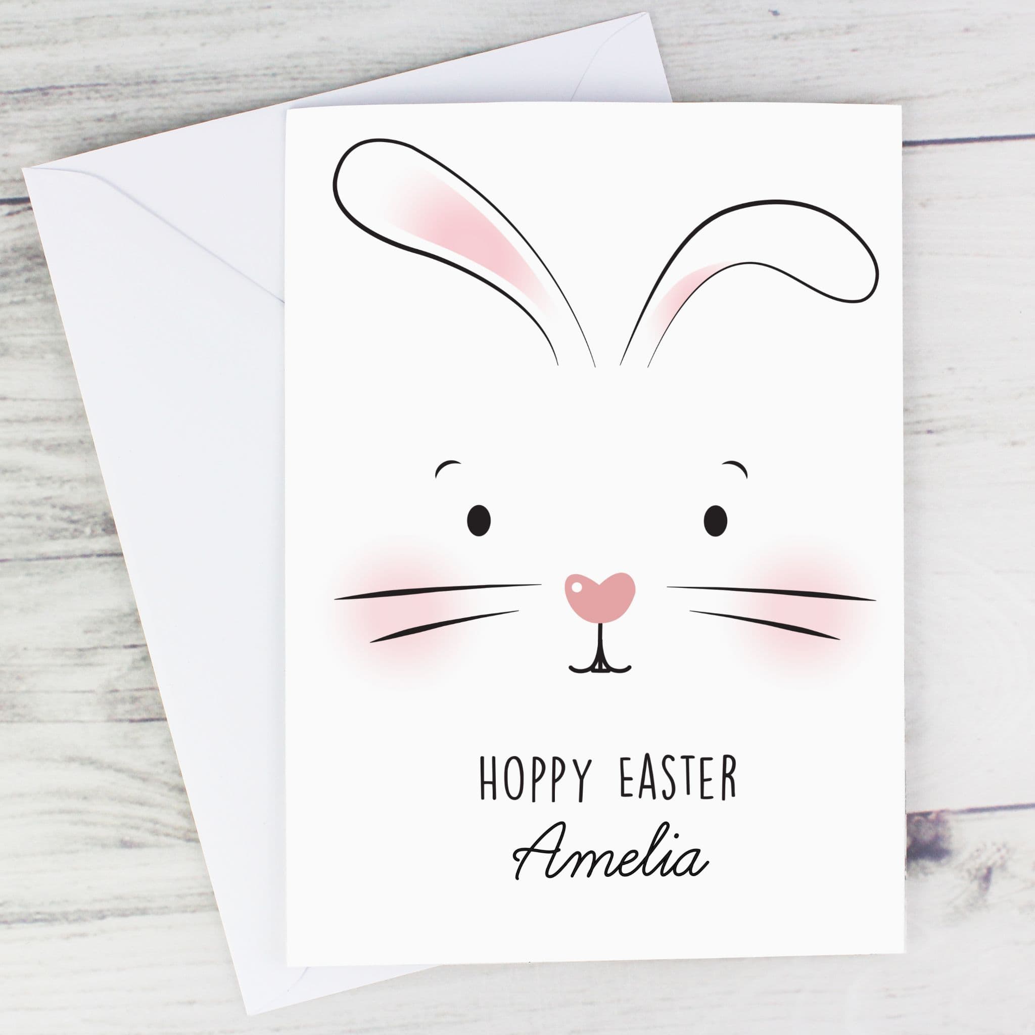Personalised Easter Card - Easter Bunny Greeting Card personalised with ...