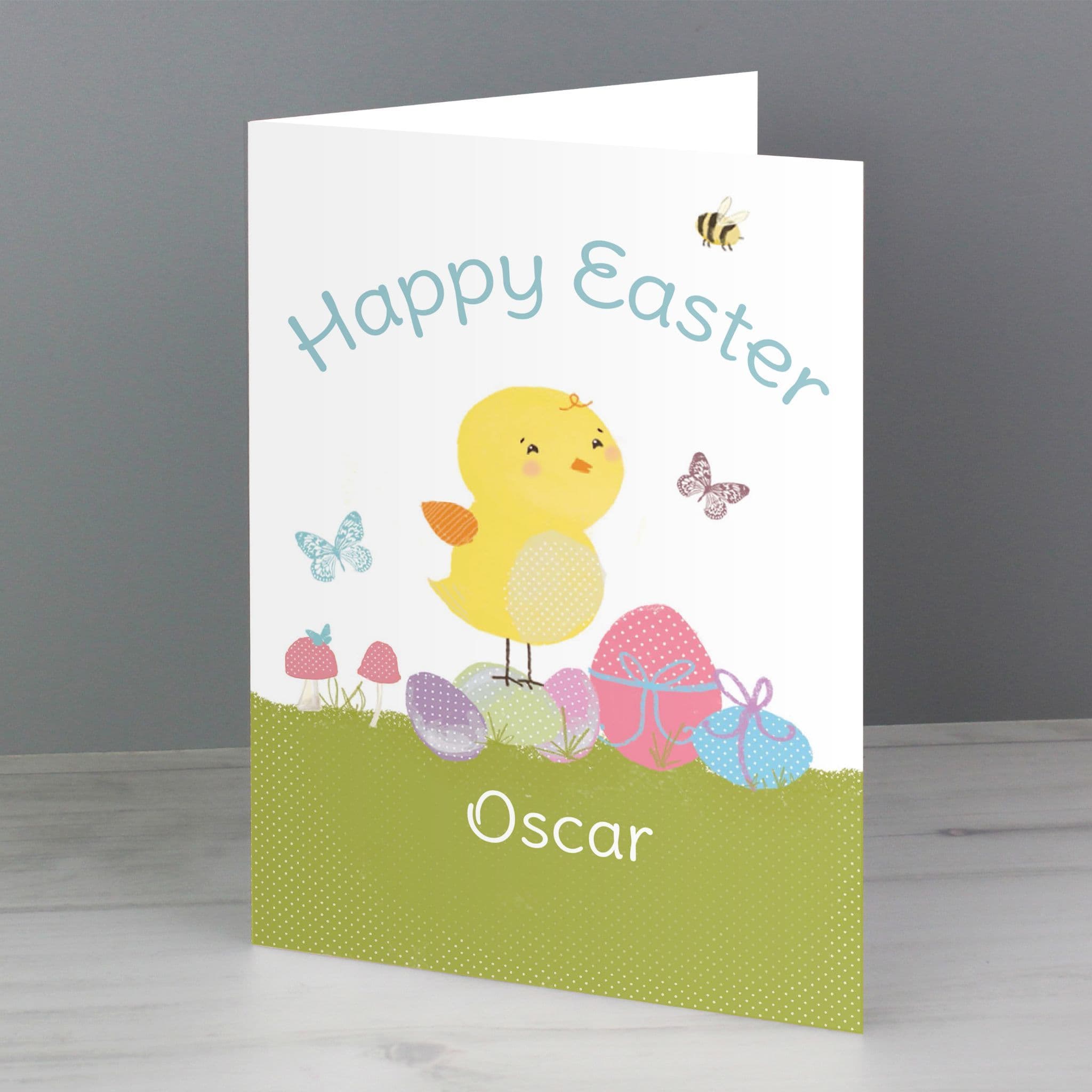 Personalised Easter Card - Easter chick Greeting Card personalised with ...