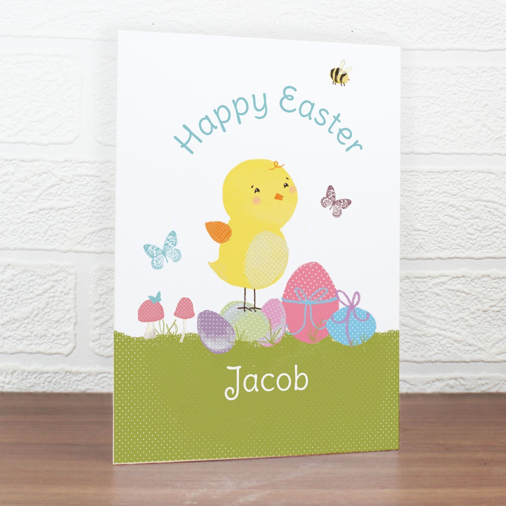 Personalised Easter Card - Easter chick Greeting Card personalised with ...