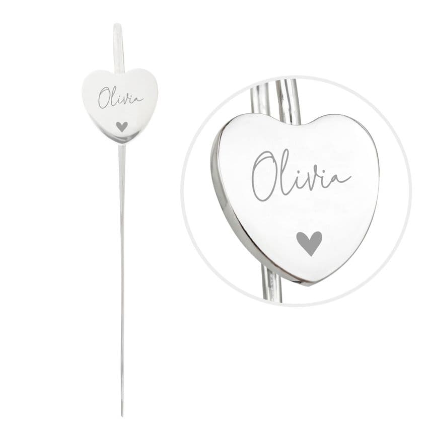 Personalised Engraved Silver Heart Bookmark - Gift For book lovers