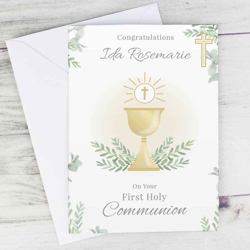 Personalised First Holy Communion Greetings Card. Add any name and ...
