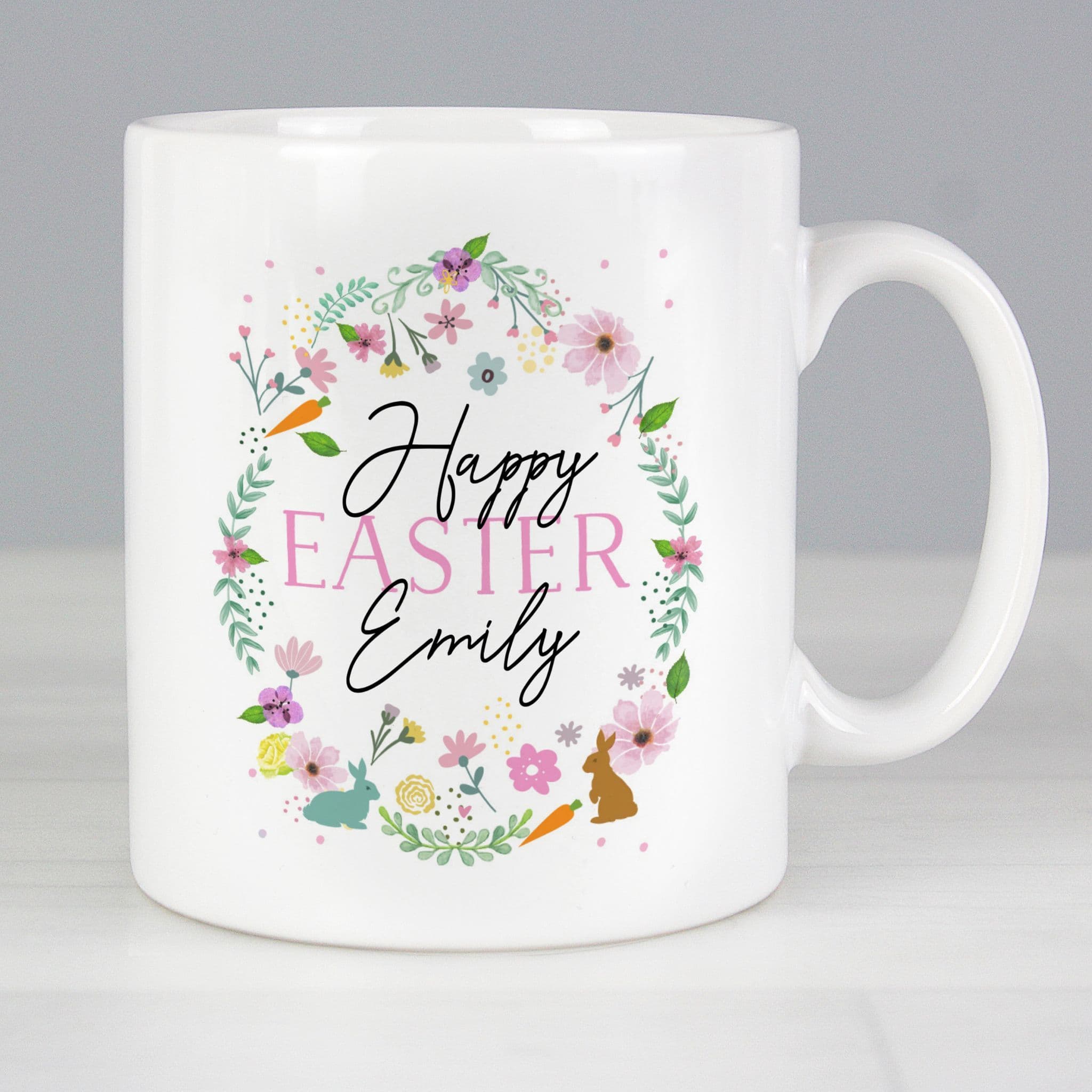 Personalised Happy Easter Springtime Design Mug. Add any name for a ...