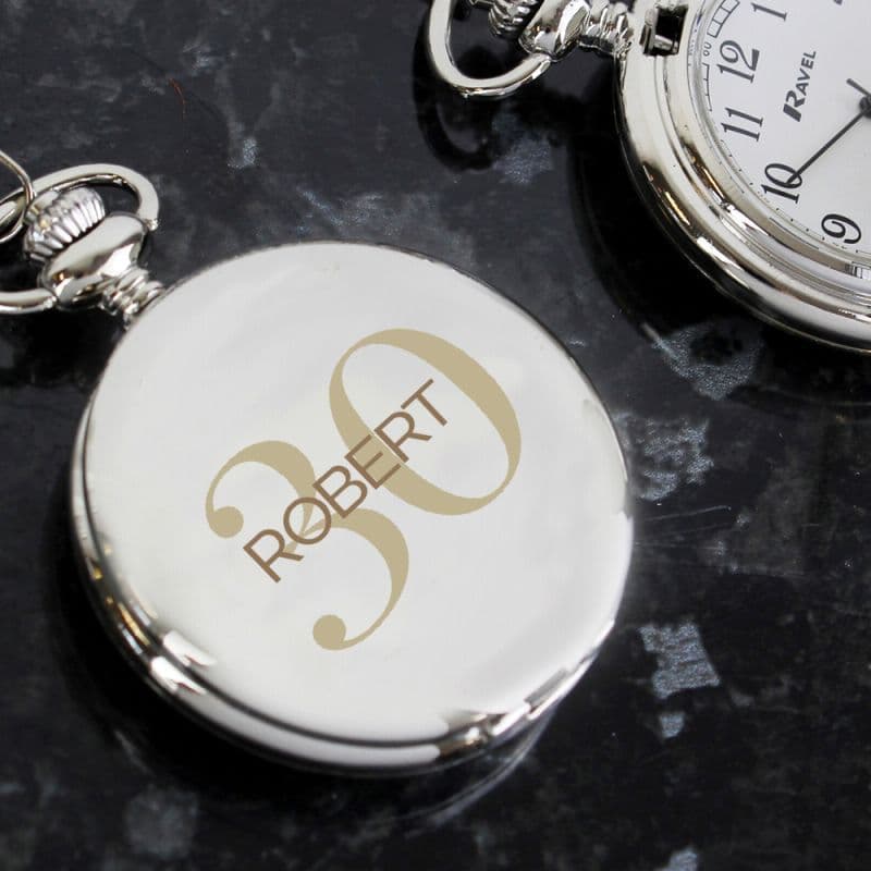 Personalised Monogrammed Silver Pocket Watch customised gift for a ...