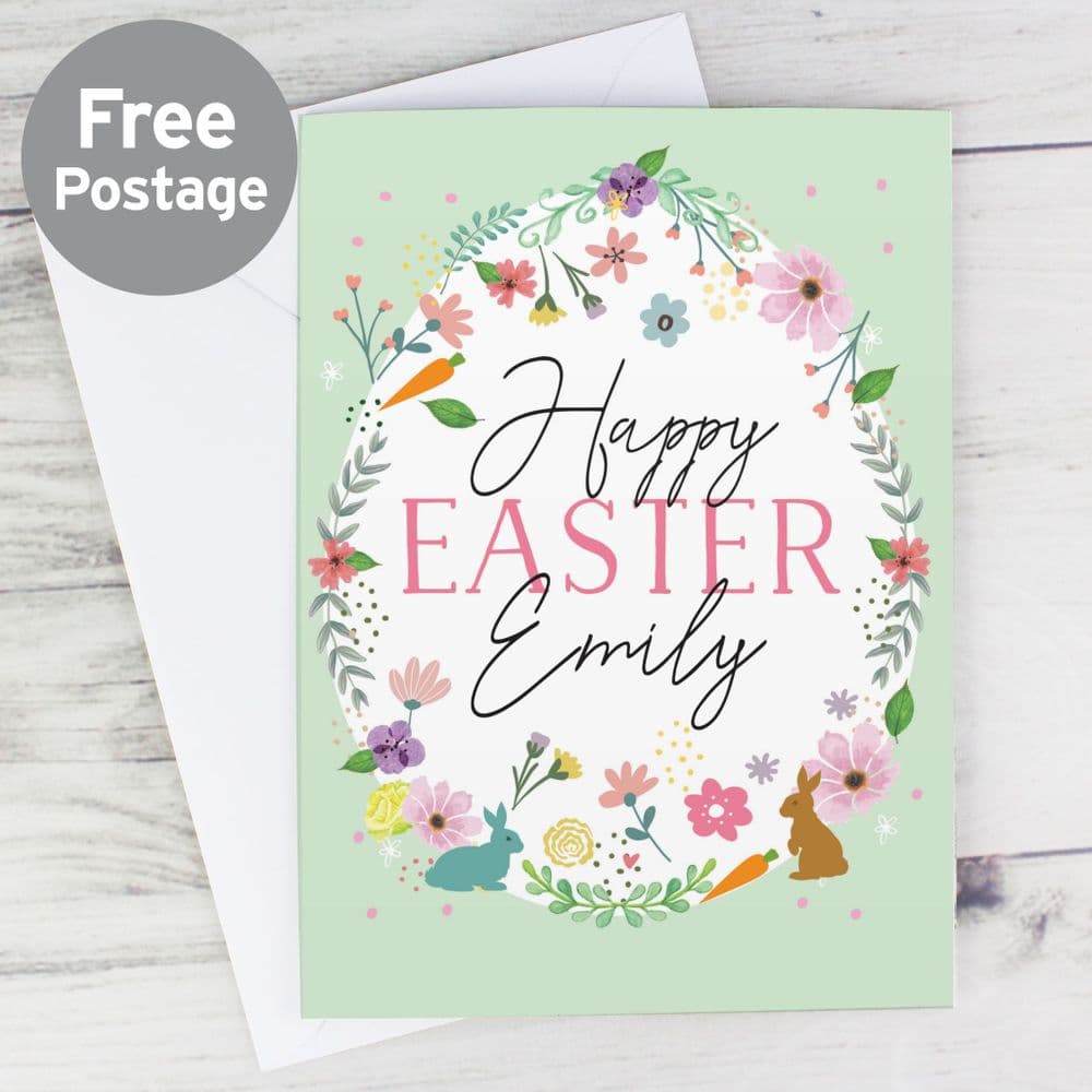 Personalised Easter Card - Easter springtime design Greeting Card ...