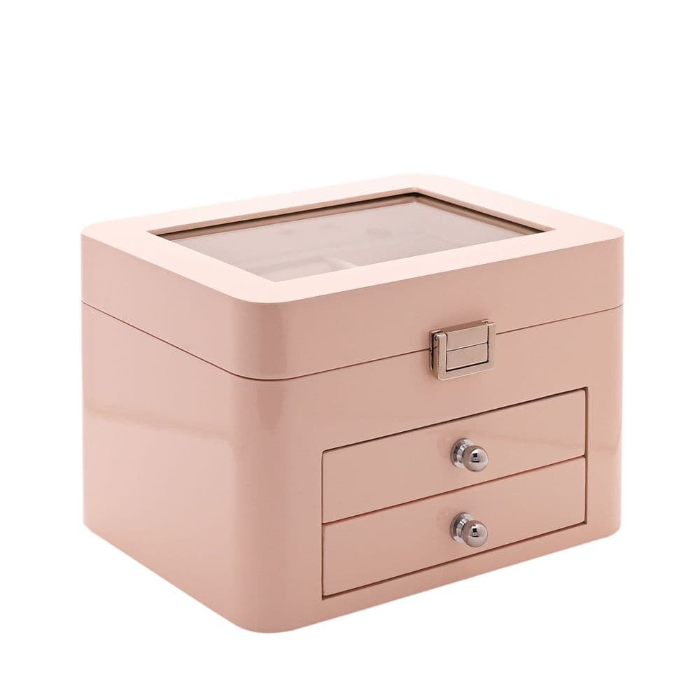 Pink Luxury Wooden Gloss Finish Contemporary Jewellery Box