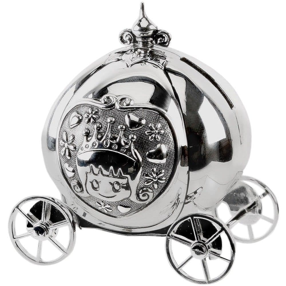 Princess Cinderella Carriage Money Box - Silver Plated Baby Girl ...