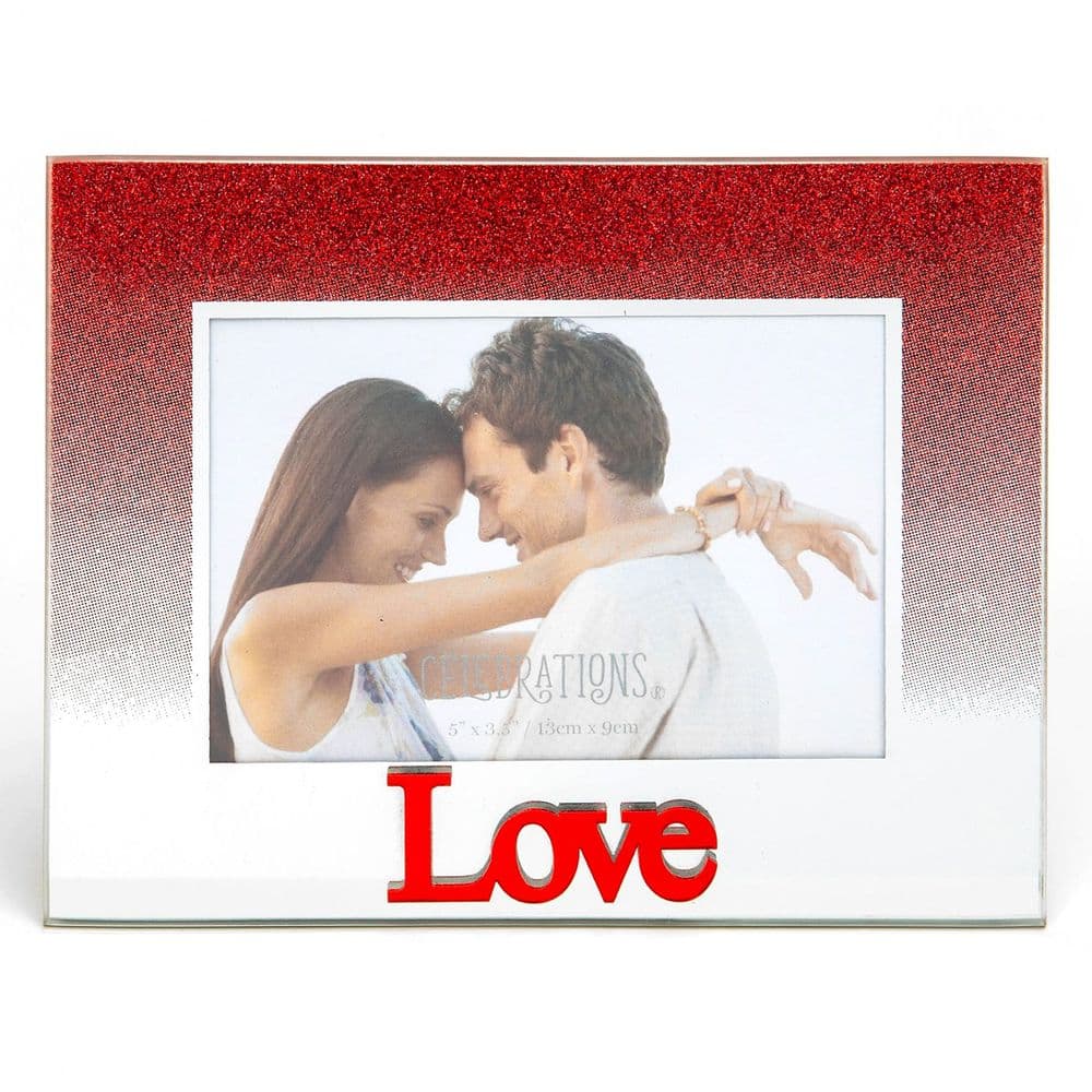Red glitter Love Photo Frame for Anniversary and Valentines Day