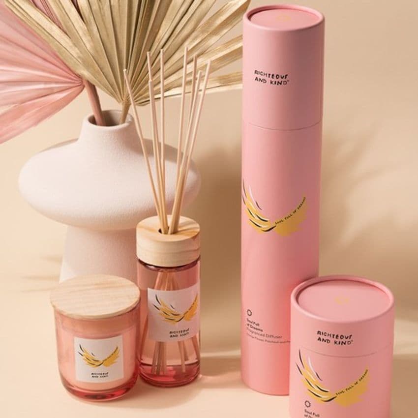 Righteous and Kind Pink angel wings Scented reed diffuser in pink ...