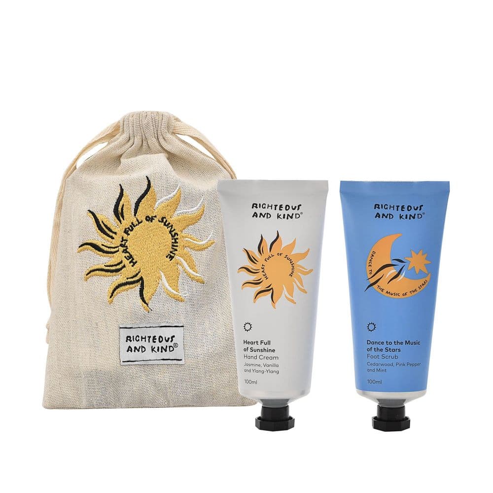 Righteous & Kind Linen Pouch With Hand Cream & Foot Scrub. Boho ...