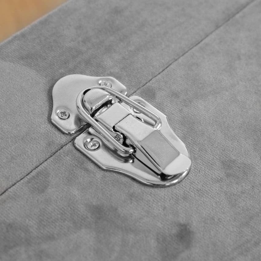 Set of 3 Grey Velvet Luxury Storage Boxes suitcase style decorative ...