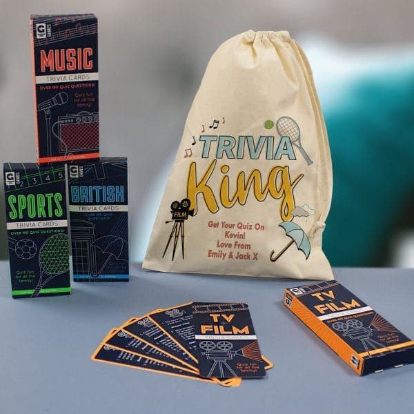 Trivia King Gift Set - Set Of 4 Quiz Card Games in personalised bag ...