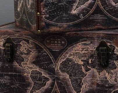 Vintage Cartography Design Storage Chests - Old Fashioned Map Of The ...