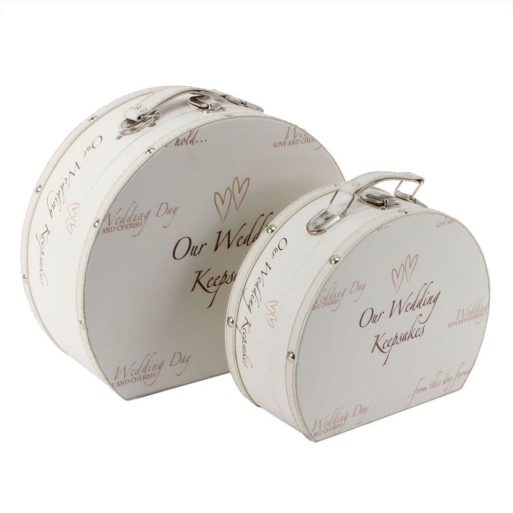 Wedding Keepsake and Memory Box Cases - Set Of 2 Vanity Style Cases For ...