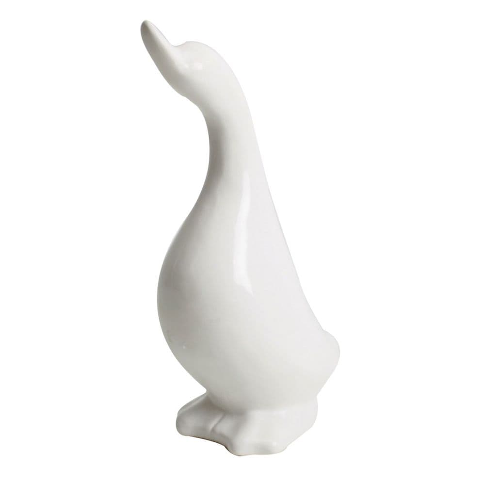 White Ceramic Duck Ornament - Country Living Decorative Duck Figurine