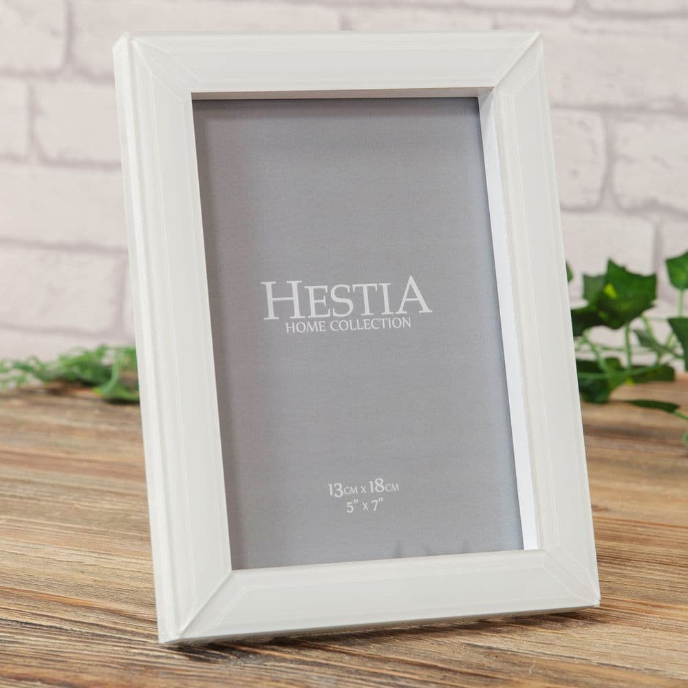 White Glass Photo Frame 5 x 7 minimalist elegant home decor