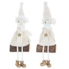 White & Gold Christmas Mouse Sitting On A Log Christmas decoration