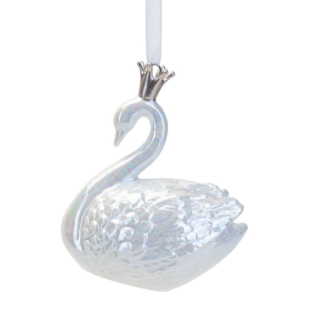 White Porcelain Swan Christmas Tree Bauble Hanging Decoration Ornament