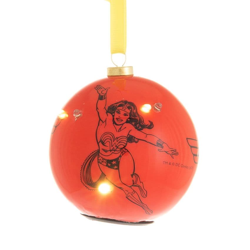 Wonder Woman Light Up LED Christmas Bauble Official DC Comics quirky Gift