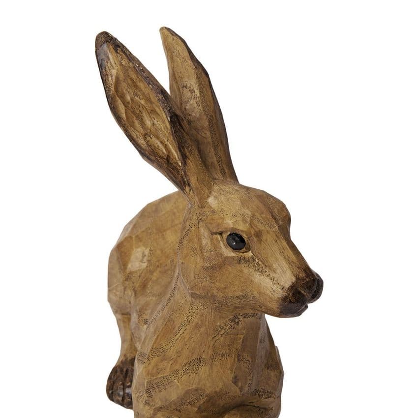 Wood Effect Country Hare Figurine Country Cottage interior decor ornament