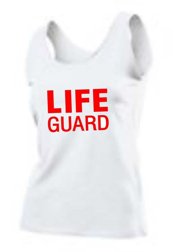 LADIES LIFE GUARD WHITE COTTON VEST TOP