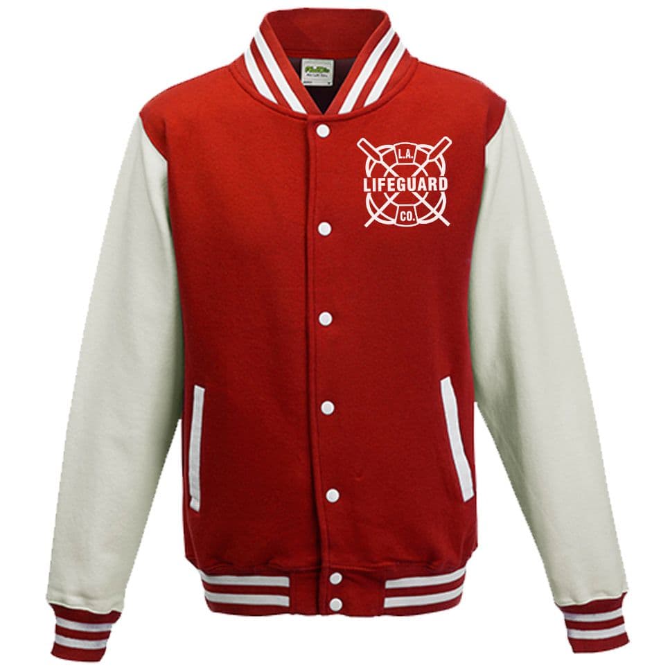 LIFEGUARD RETRO RED/WHITE VARSITY JACKET