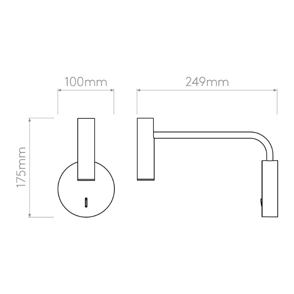 Astro 1058033 Enna Wall LED Reading Light Matt Black