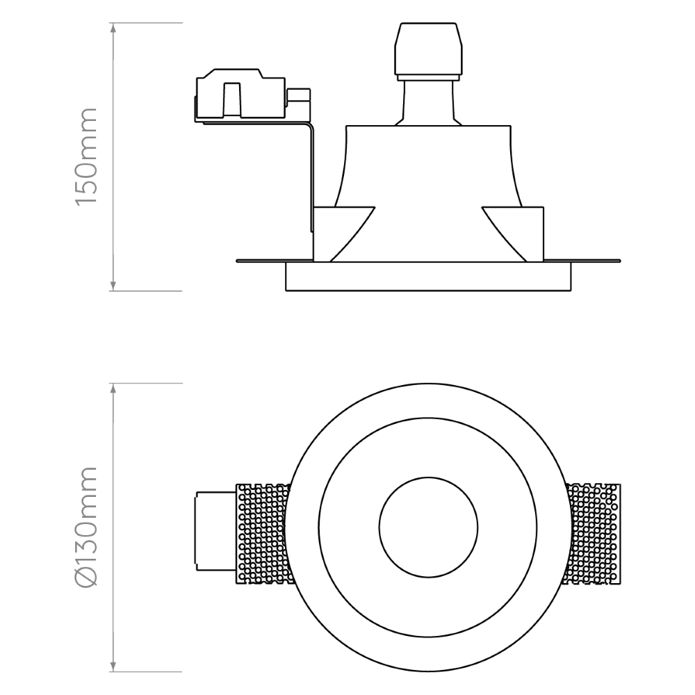 Astro 1253004 Blanco Round Fixed Recessed Spot Light Plaster