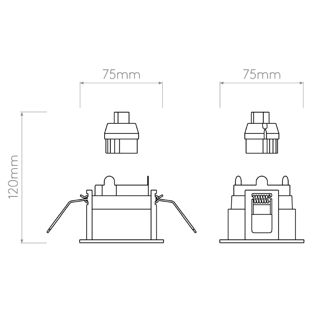 Astro 1434002 Pinhole Slimline Square Fixed Fire-Rated IP65 Matt White