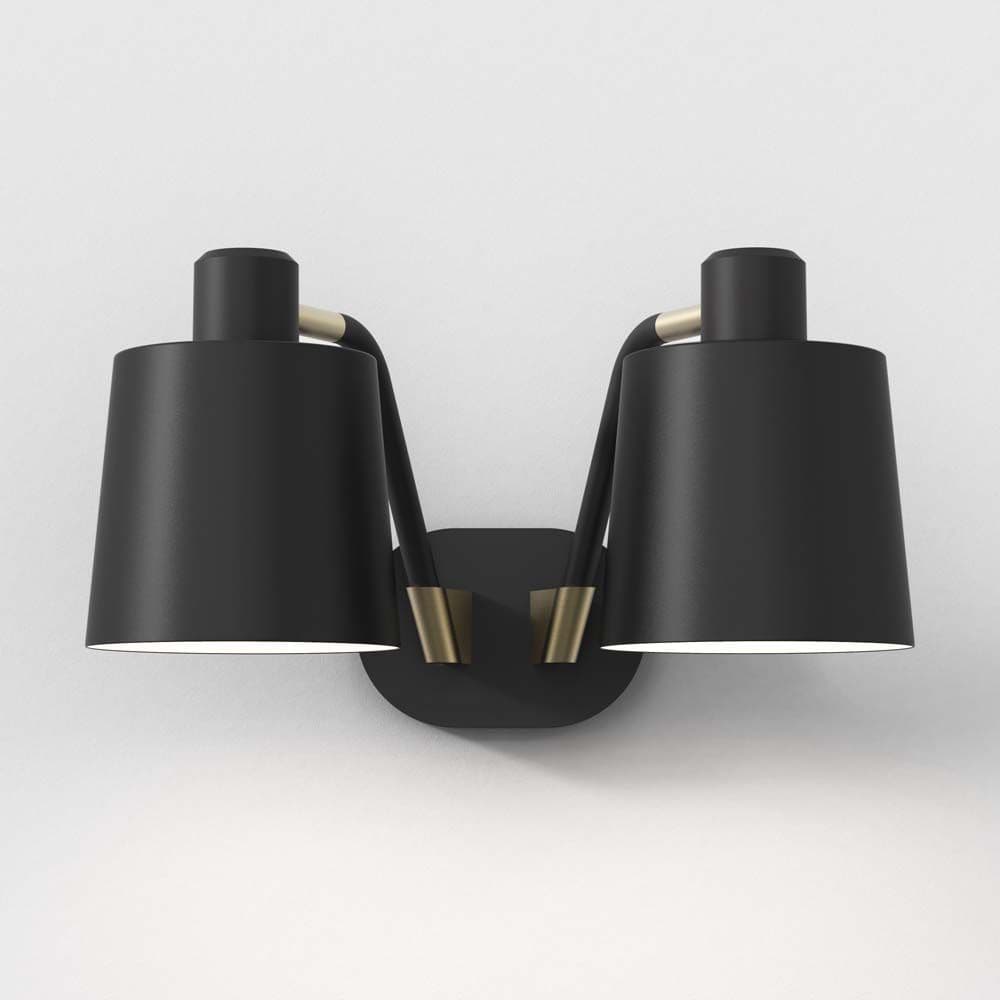 Astro 1441002 Edward Twin Matt Black Modern Wall Light