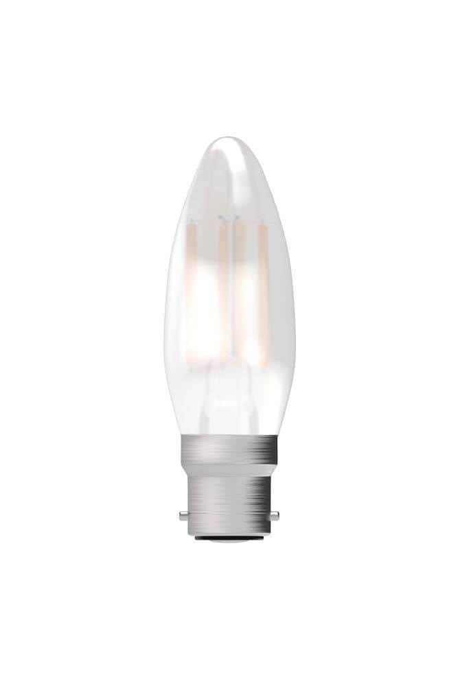 BELL 60707 3.3w LED Filament Candle BC Satin 2700K | Lightbulb World