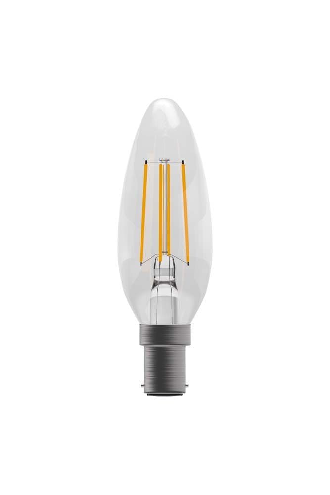 BELL 60727 3.3w LED Dimmable Filament Candle ES Clear 4000K | Lightbulb ...