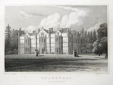 ADLESTROP HOUSE GLOUCESTERSHIRE original antique print 1831
