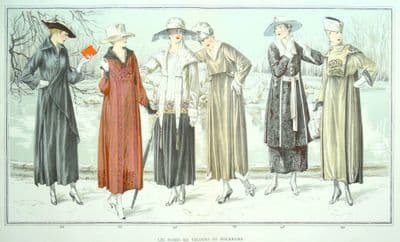 ANTIQUE FASHION PRINT Vintage Art Nouveau Large Format Plate 4 Original ...