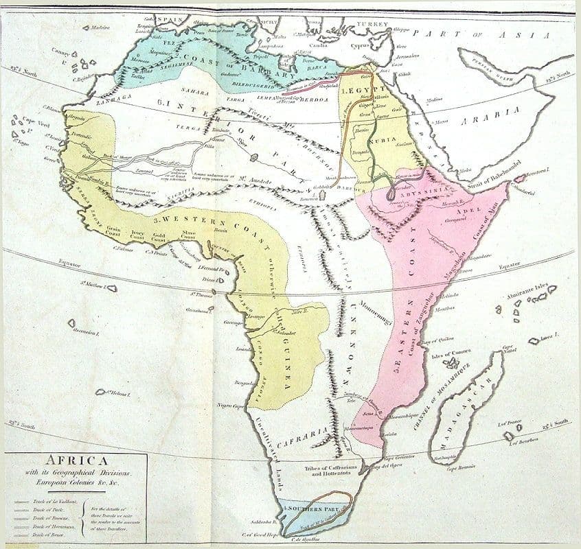 Antique Map AFRICA LE SAGE HISTORICAL ATLAS Hand Coloured 1818